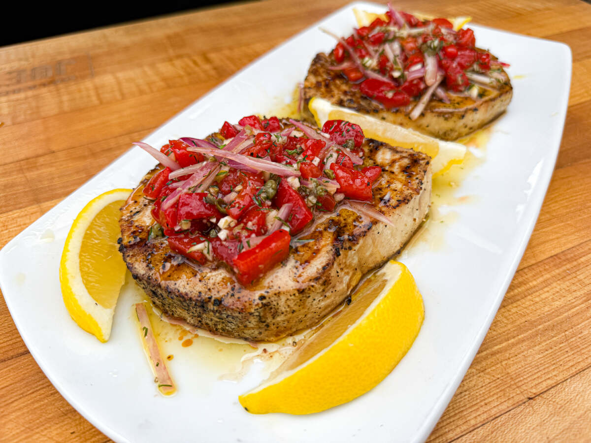 Grilled Swordfish with Mediterranean Salsa Recipe - Recipe Food Blogger ...